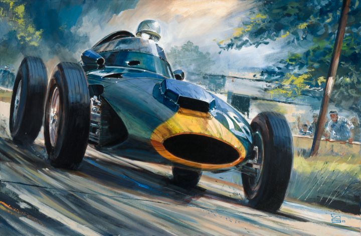 FULL TILT - Stirling Moss Vanwall 1958 by Keith Burns - High Revs Studio