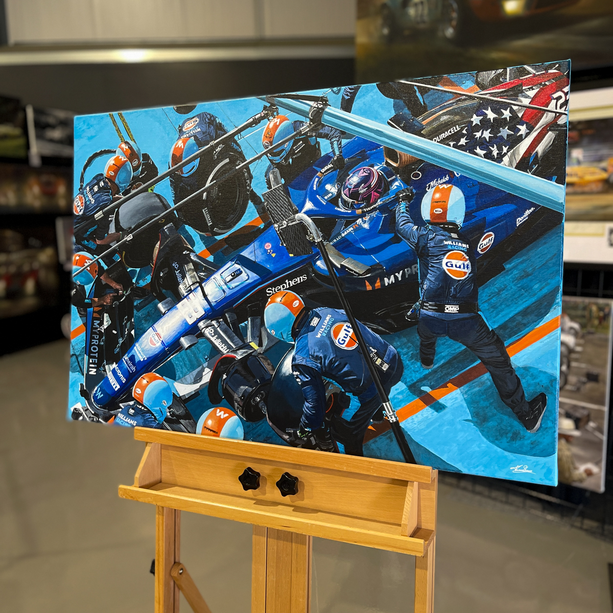 Alex Albon F1 2023 Original Painting by James Stevens - High Revs Studio