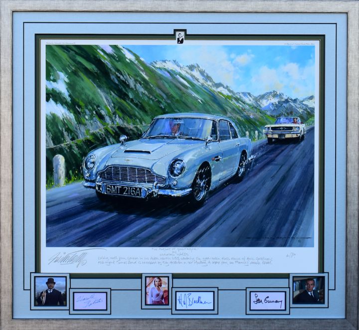 IN PURSUIT OF GOLDFINGER - James Bond DB5 - Framed Art Print by ...