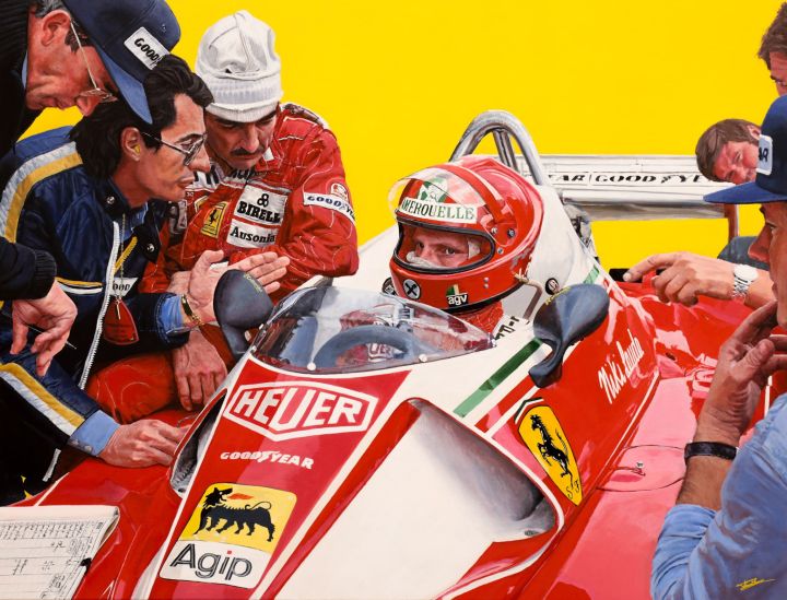 NIKI LAUDA - Ferrari 1976 F1 Limited Art Prints by James Stevens - High Revs Studio