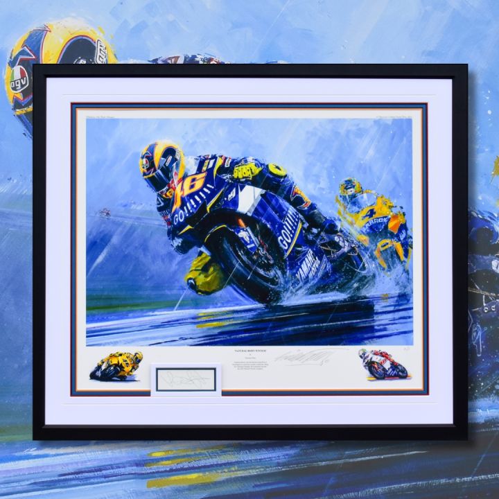 NATURAL BORN WINNER - Valentino Rossi Original Autograph - Framed Art ...