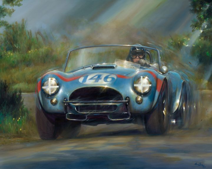 SHELBY COBRA 1964 - Dan Gurney Targa Florio - Original Painting & Art ...