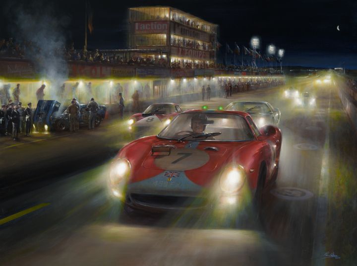 THREE WAY FIGHT - 1964 Reims 12 Hours, Graham Hill, Ferrari by Paul ...