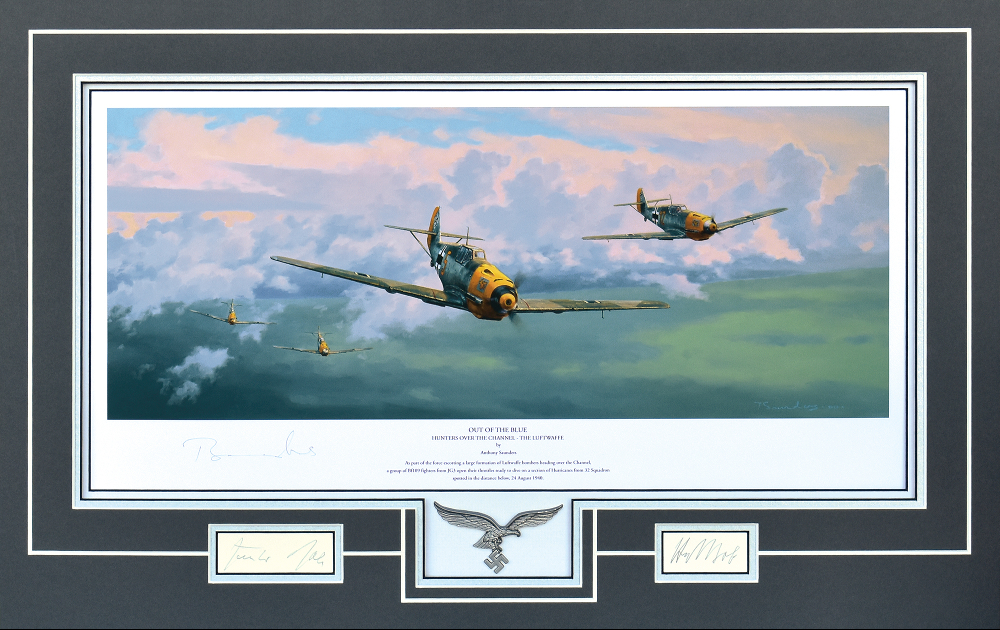 OUT OF THE BLUE - Luftwaffe Bf109 Battle of Britain Art Prints by ...