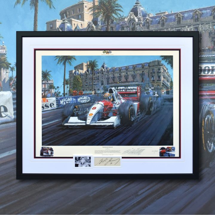 MASTER OF MONACO - Ayrton Senna 1993 Framed Art Print (w/ Senna Sig) by ...
