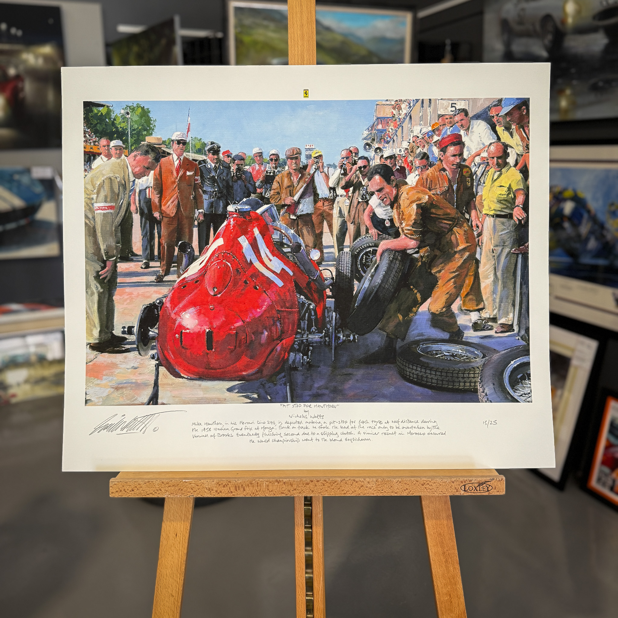PITSTOP FOR HAWTHORN - Ferrari Dino 246 Limited Edition Art Print By ...